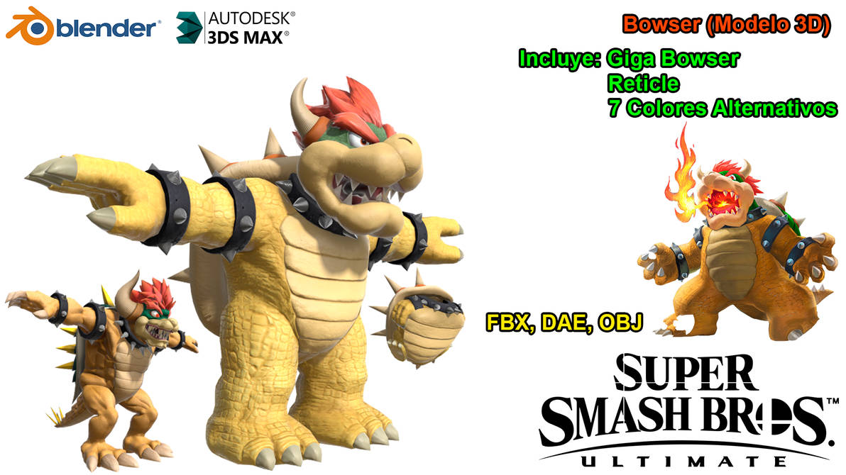 Super Smash Bros Ultimate - Bowser (DAE,FBX,OBJ) by HiGuys920 on DeviantArt