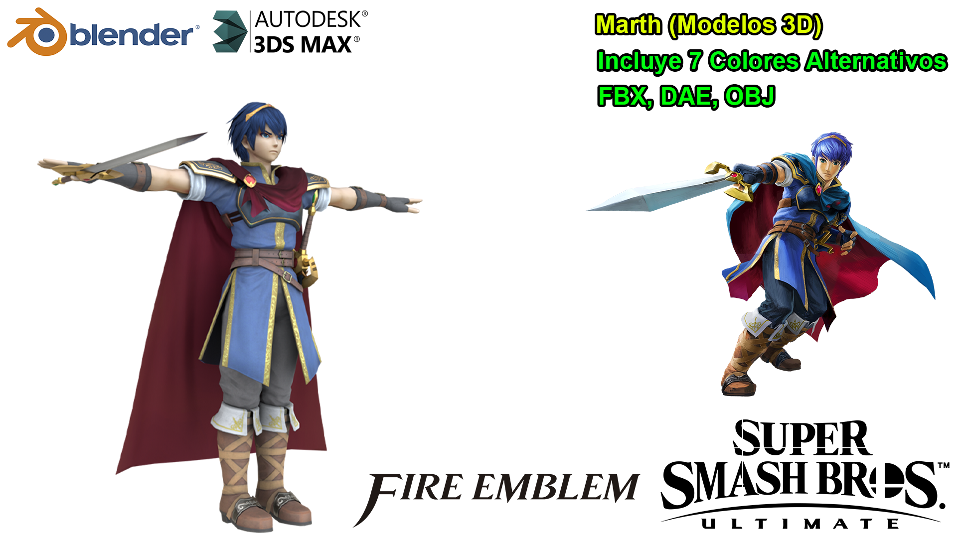 Super Smash Bros Ultimate - Marth (DAE,FBX,OBJ) by HiGuys920 on DeviantArt