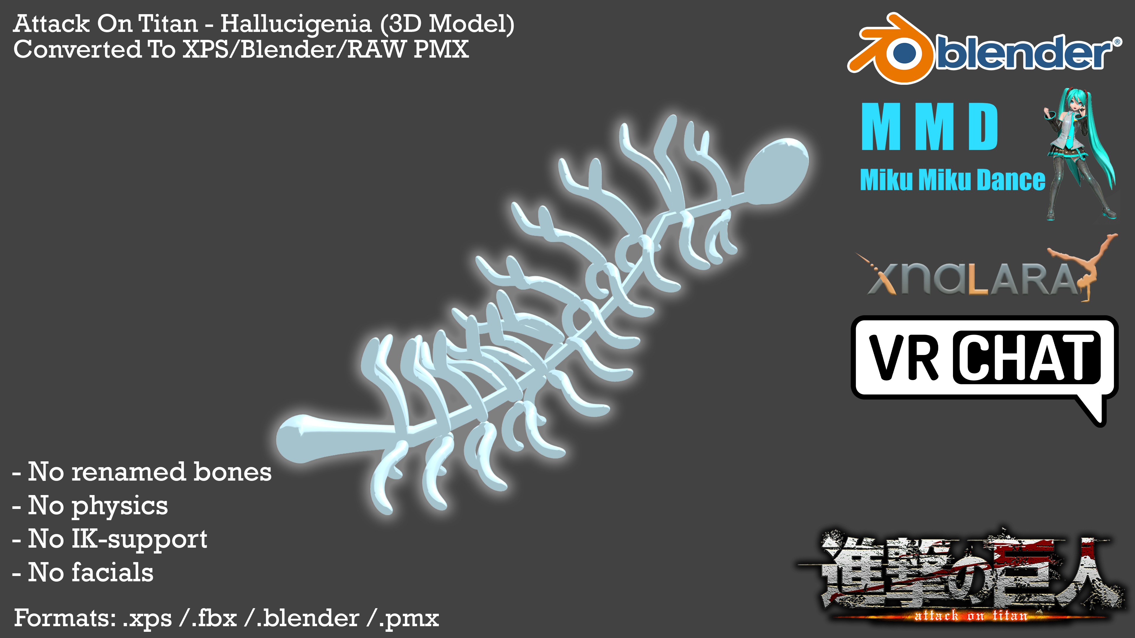 AoT 4 - Hallucigenia (XPS/FBX/MMD) by HiGuys920 on DeviantArt