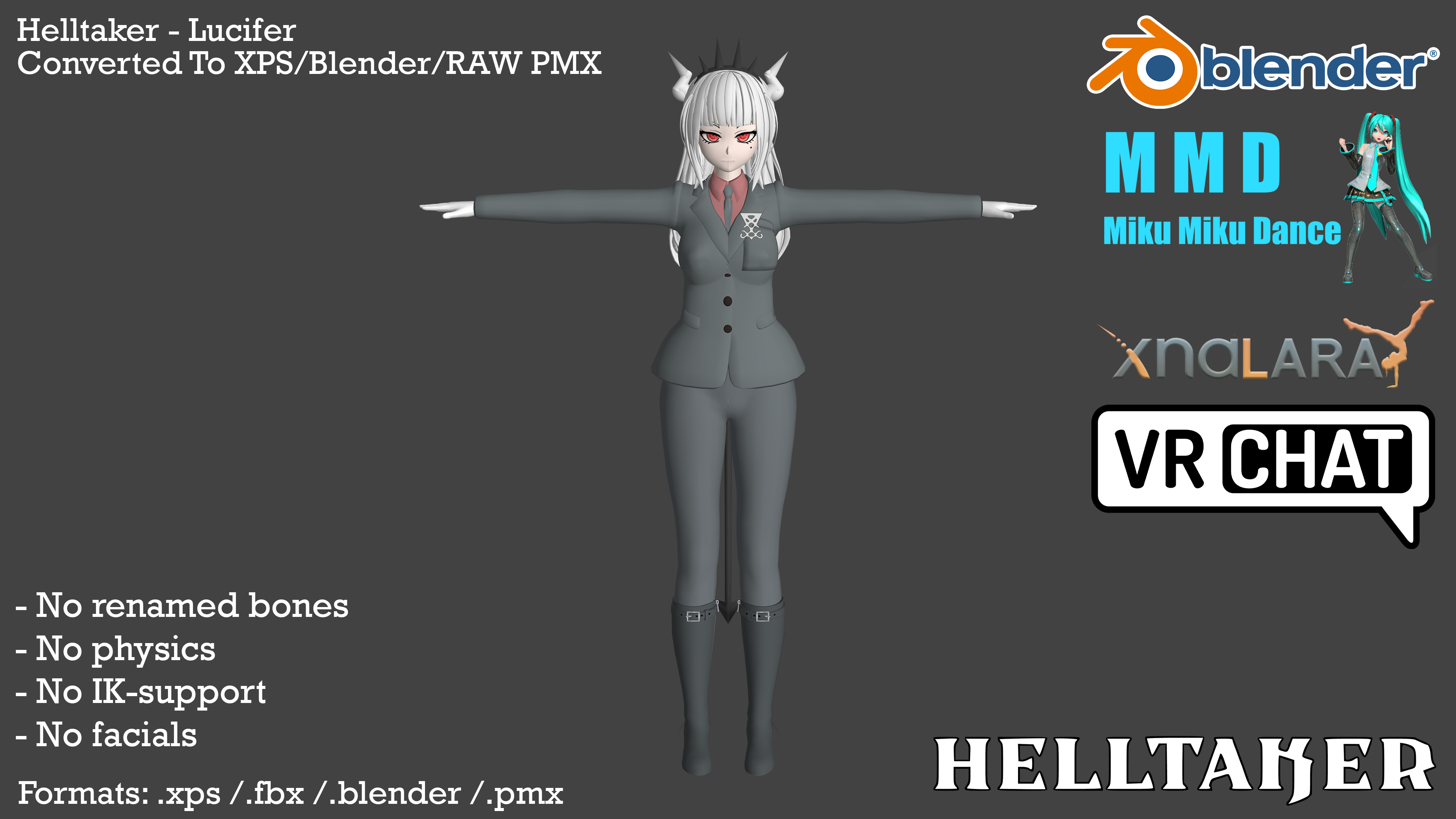 Helltaker - Lucifer (XPS/FBX/MMD) by HiGuys920 on DeviantArt