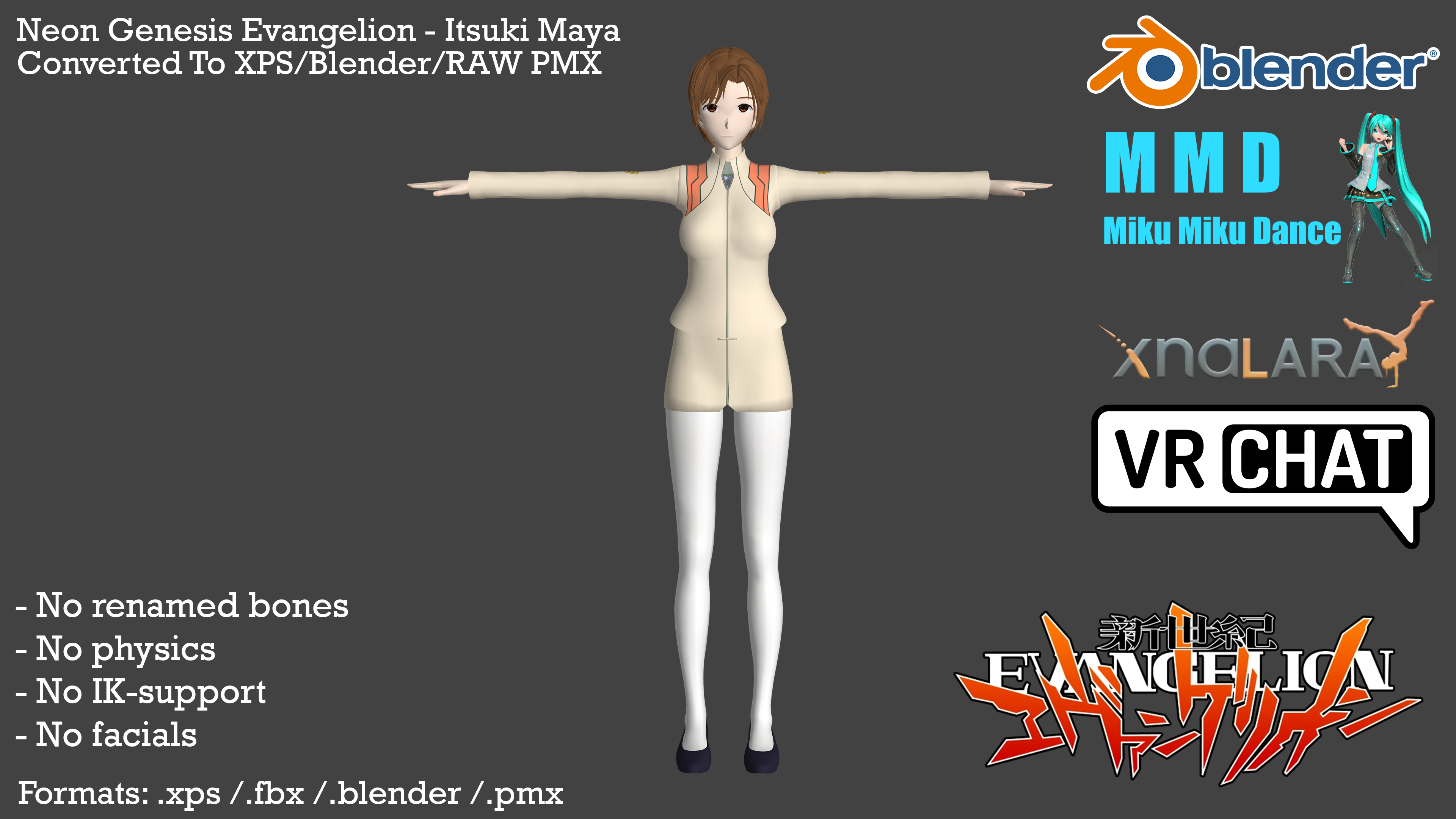 Evangelion - Itsuki Maya (XPS/FBX/MMD) by HiGuys920 on DeviantArt