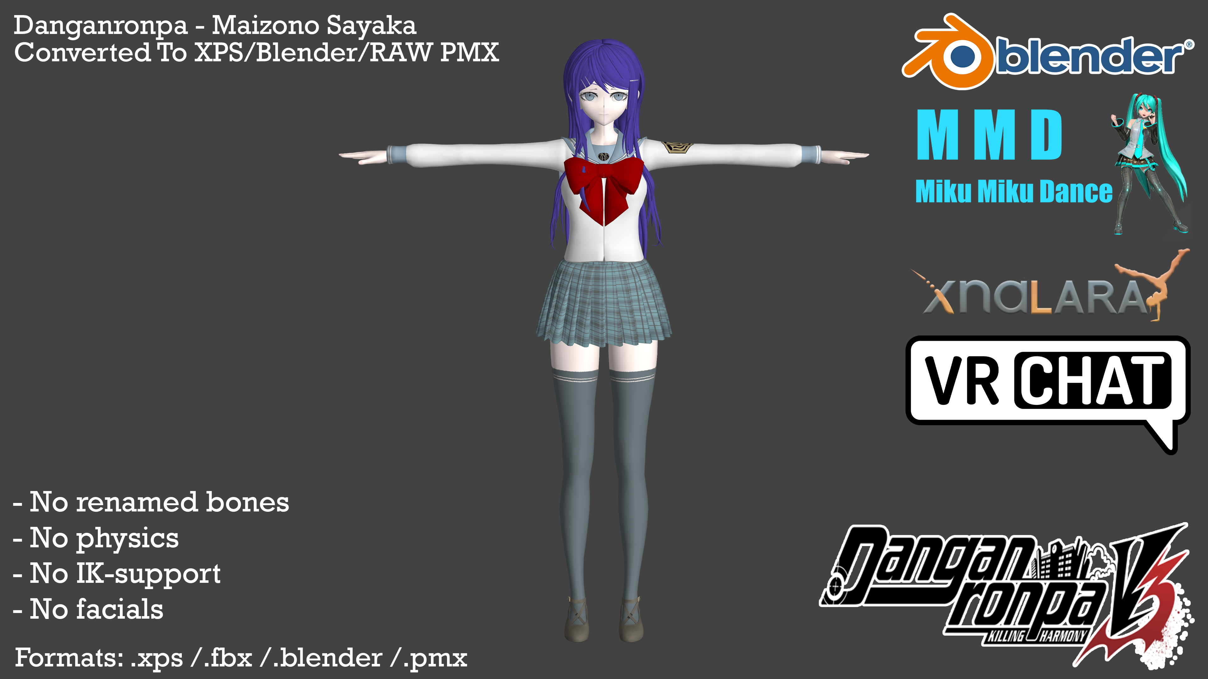 Danganronpa - Maizono Sayaka (XPS/MMD/FBX) by HiGuys920 on DeviantArt