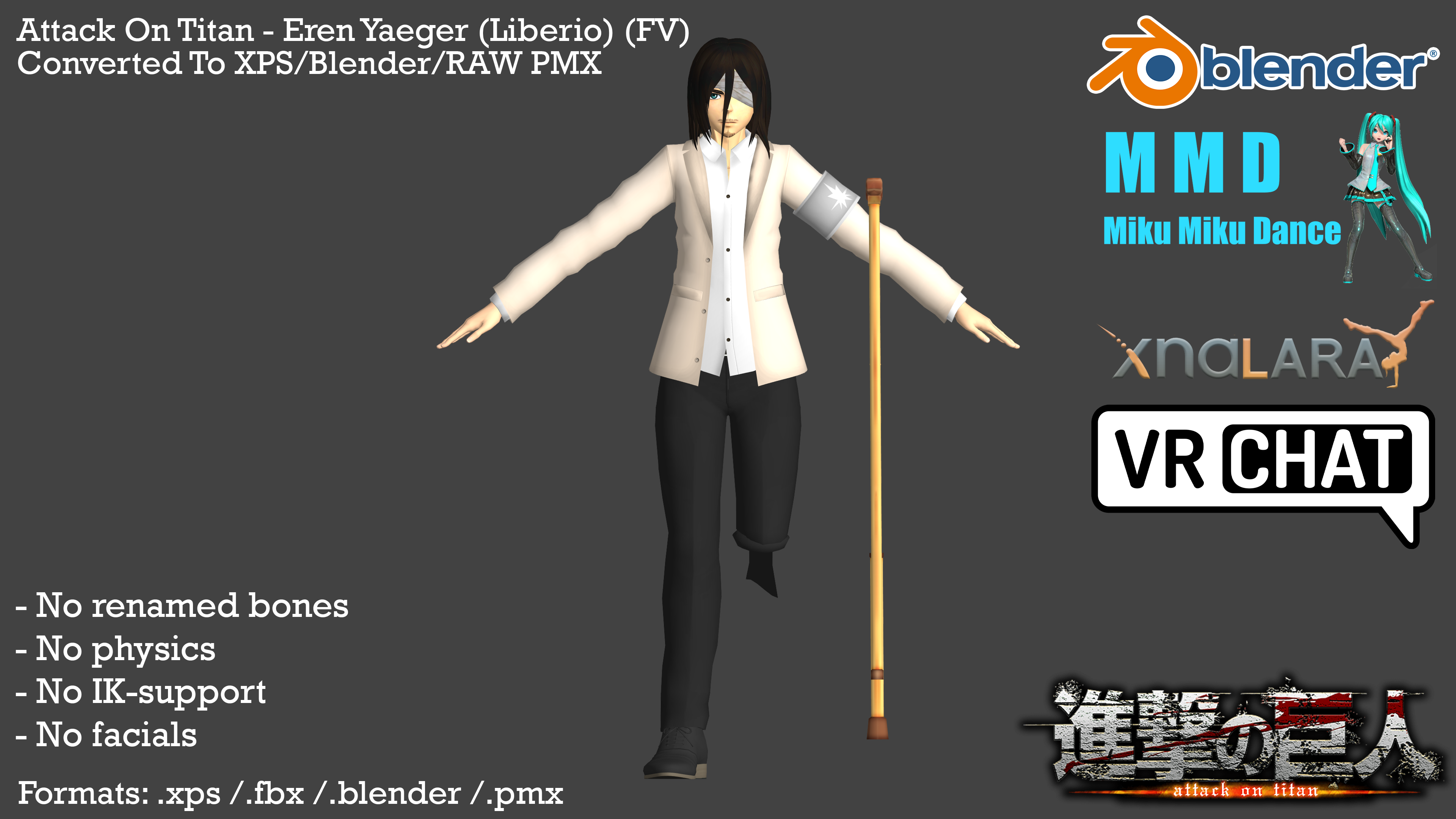 AoT - Eren Yeager S4 (Liberio) (FV) (XPS/FBX/MMD) by HiGuys920 on ...