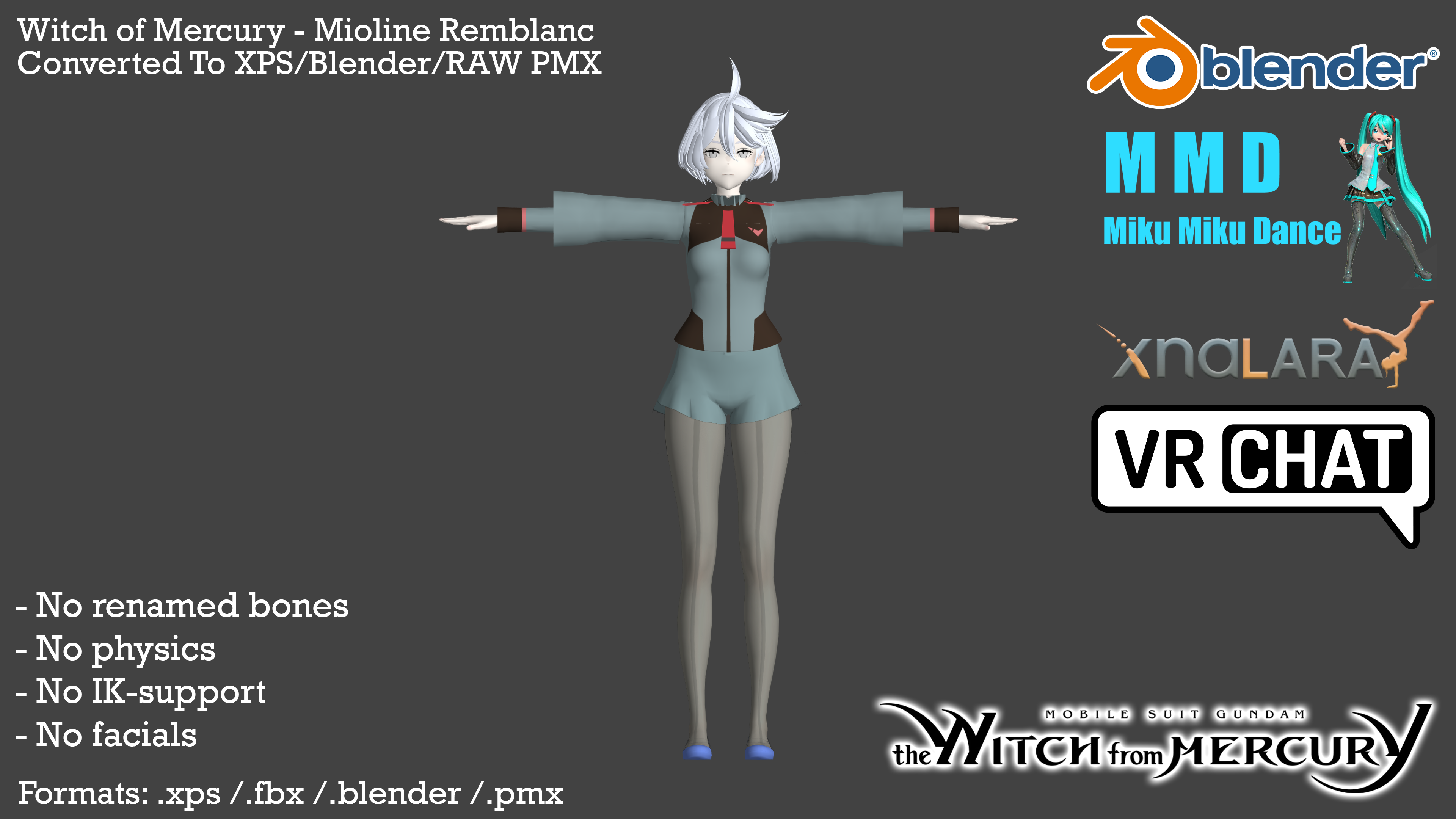 Witch from Mercury - MiolineRemblanc (XPS/FBX/MMD) by HiGuys920 on DeviantArt