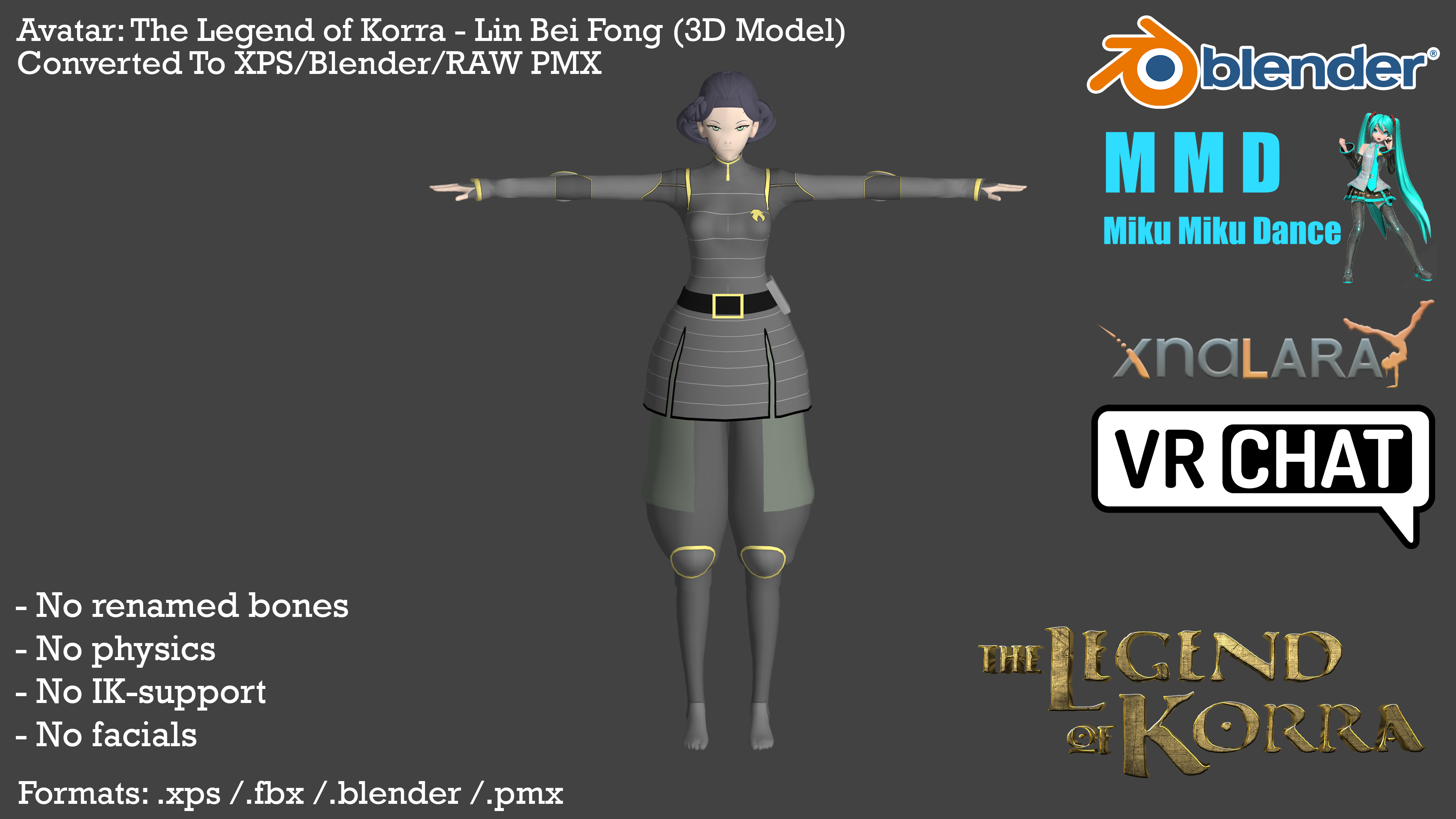 The Legend of Korra - Lin Bei Fong (XPS/FBX/MMD) by HiGuys920 on DeviantArt