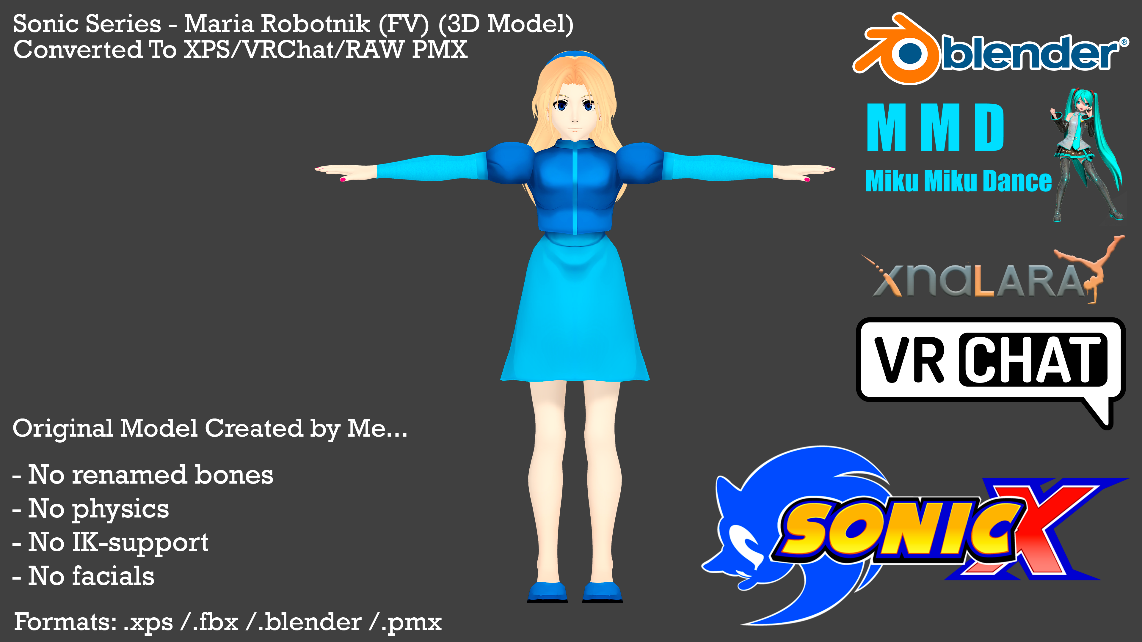 Sonic Series - Maria Robotnik (F.V) (XPS/FBX/MMD) by HiGuys920 on ...