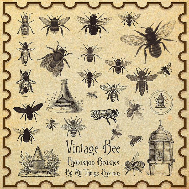 Vintage Bee Brushes by ATPTextures on DeviantArt