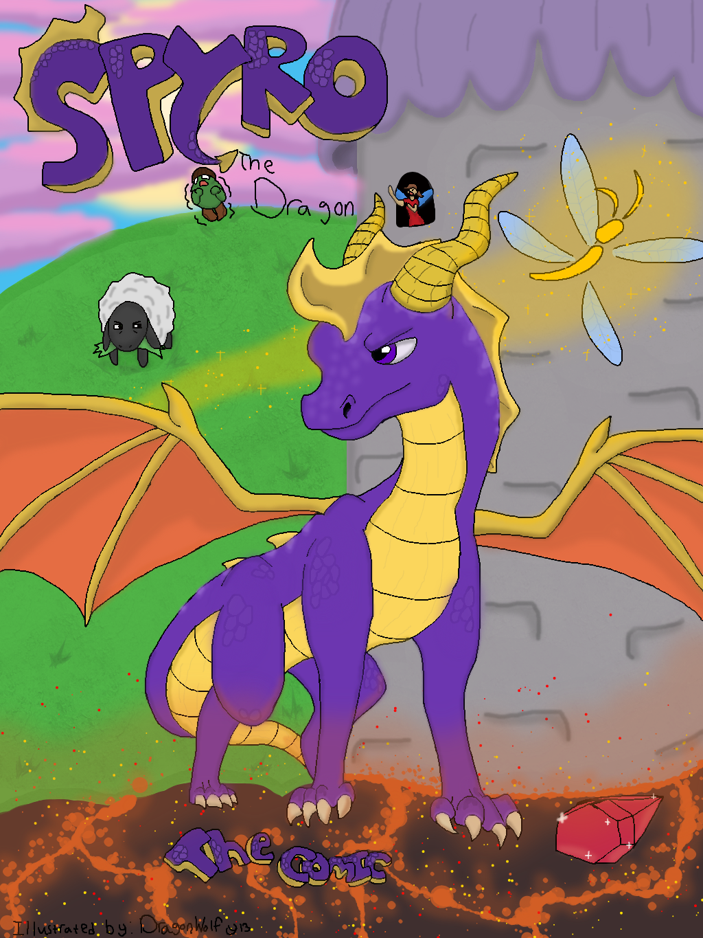 Spyro the Dragon: The Comic (Cover) by DragonWolfy13 on DeviantArt