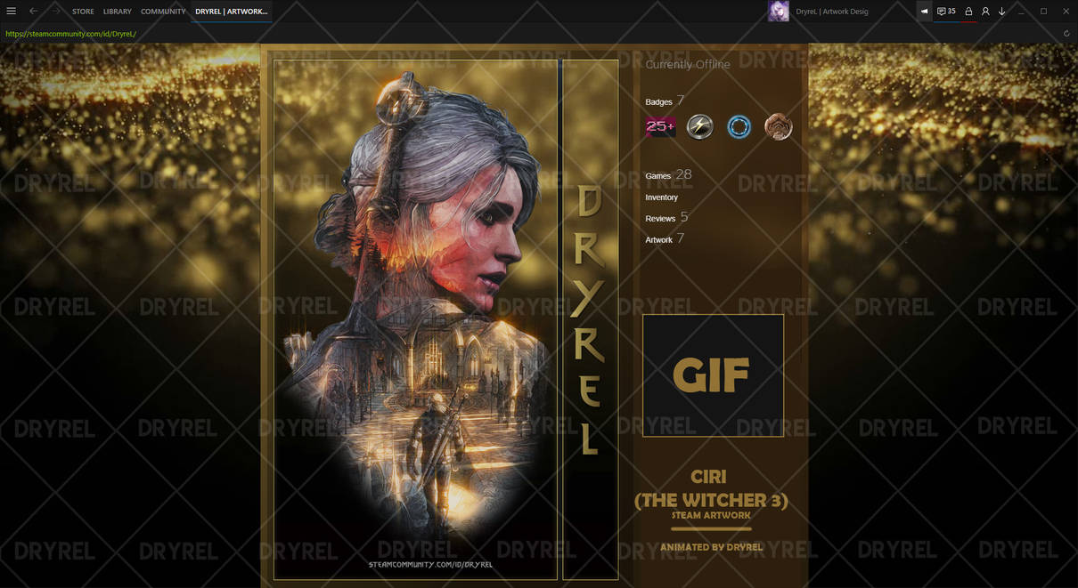 Ciri (The Witcher 3) | Animated Steam Artwork by DryreL on DeviantArt