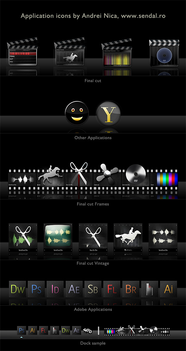 Osx Application Icons 1 Dark By Sendal On Deviantart 