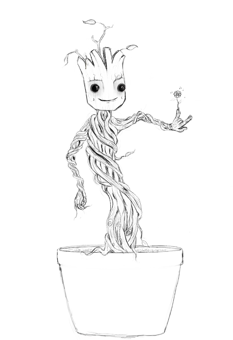 We Are Groot Outline by SecretAgtPanda on DeviantArt