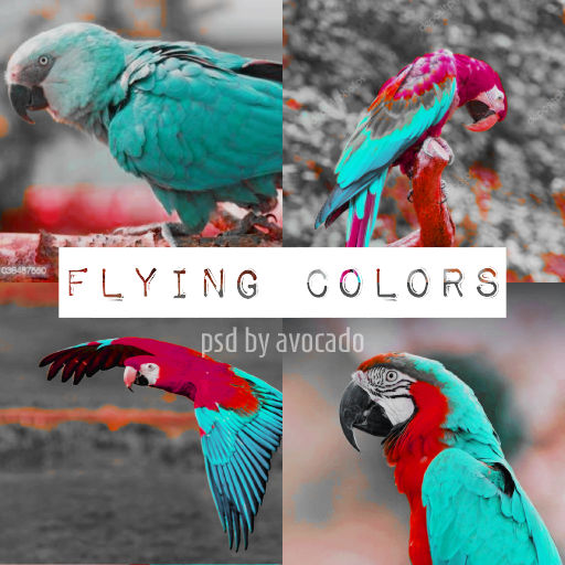 Flying Colors Psd coloring (cyan, red, orange) 02 by The0Creepy0Avocado ...