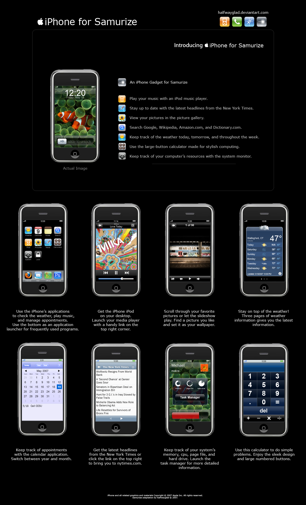 iPhone for Samurize by halfwayglad on DeviantArt