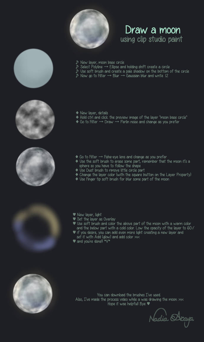 how to draw moon digital art