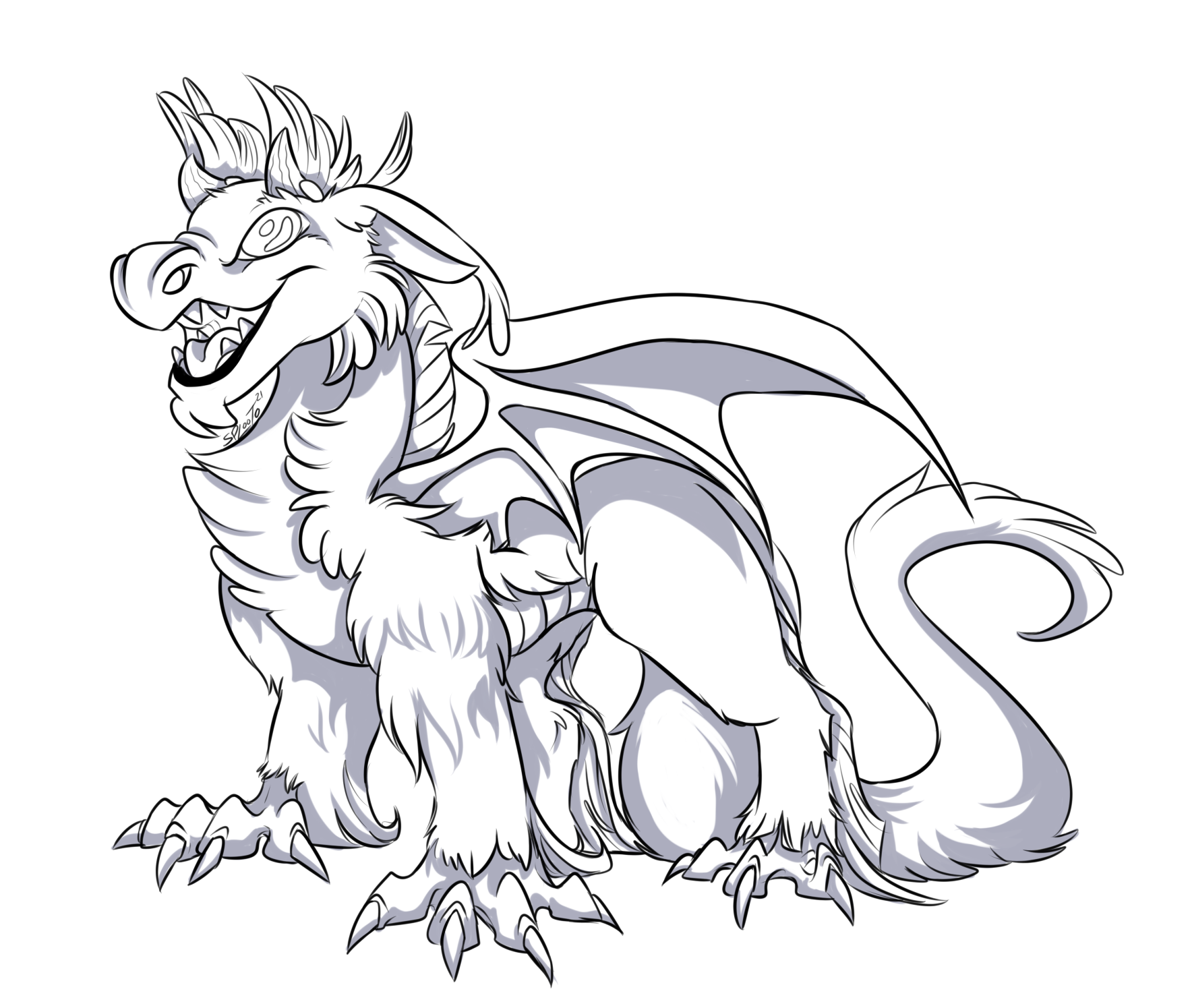 Free to use Fluffy Dragon Base with Download by splooto on DeviantArt