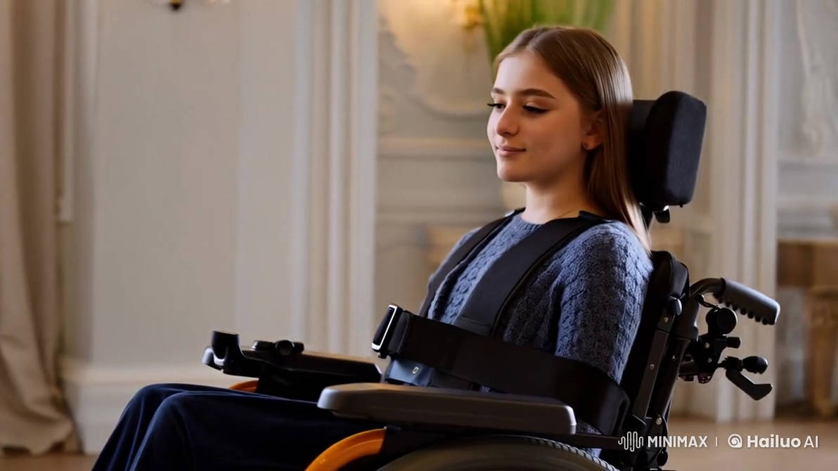 Young, Quadriplegic Woman Moving Across Room (AI) by rayc5678 on DeviantArt