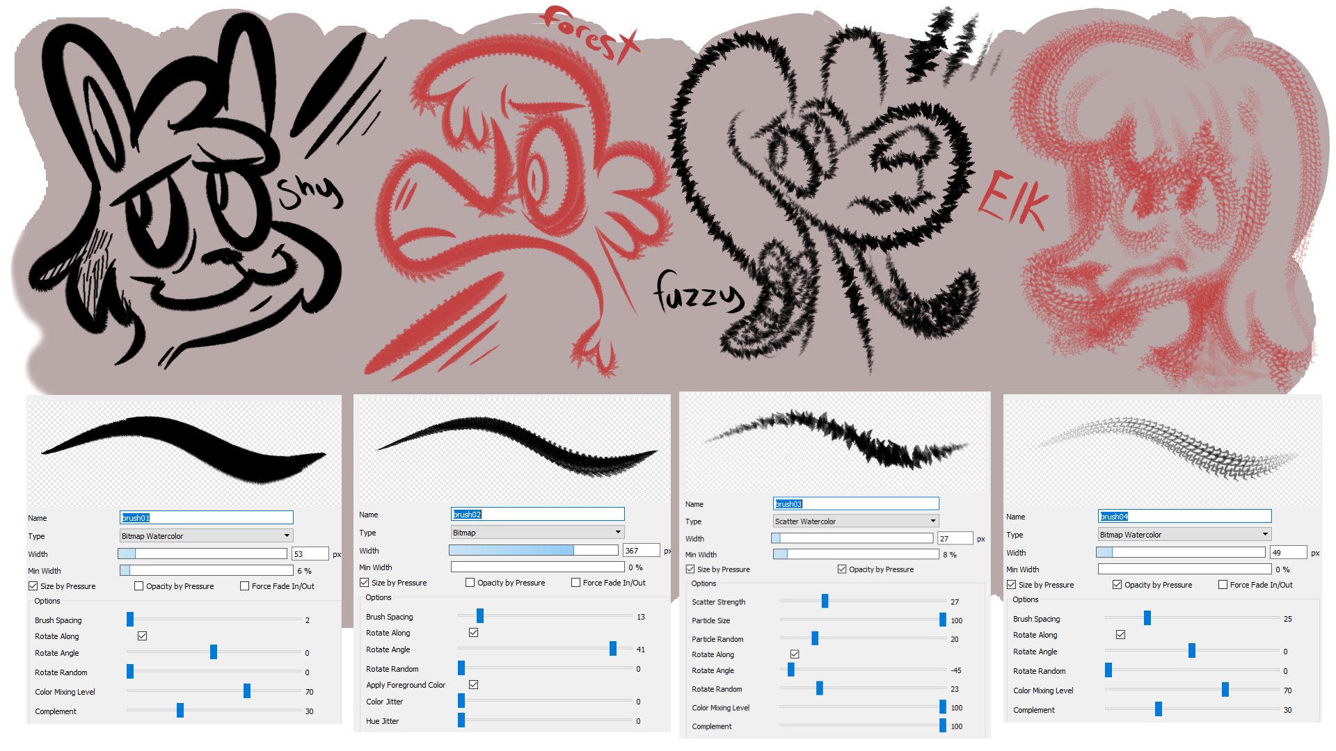 Firealpaca Brushes Pack #1 !! INCLUDES ZIP !! by PETROL-TANK on DeviantArt