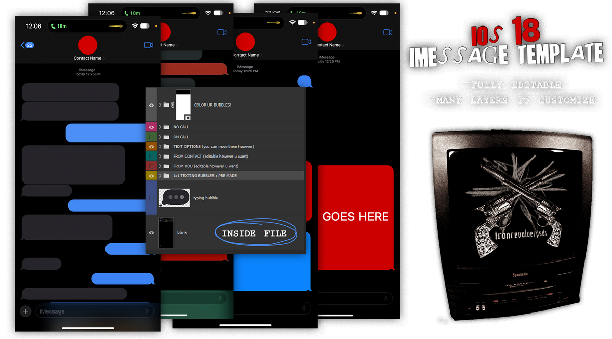 IOS 18 IMESSAGE TEMPLATE by ironrevolverpsds on DeviantArt