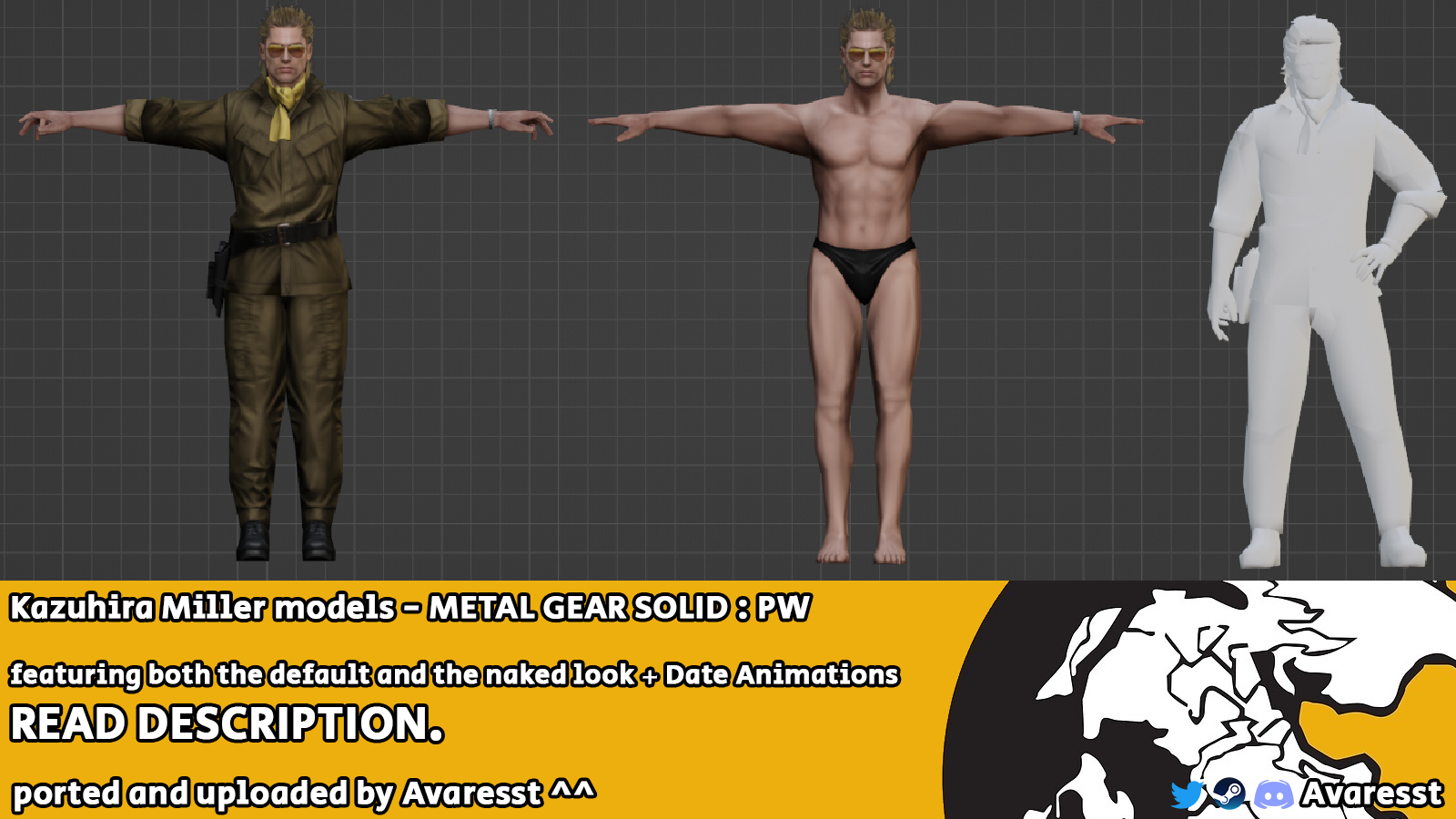 Kazuhira Miller 3D model (MGS:PW) by Avaresst on DeviantArt