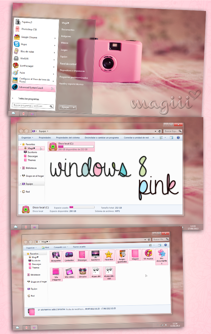 Windows 8 Pink For Windows 7 by MagiiiAsdfghjkl on DeviantArt