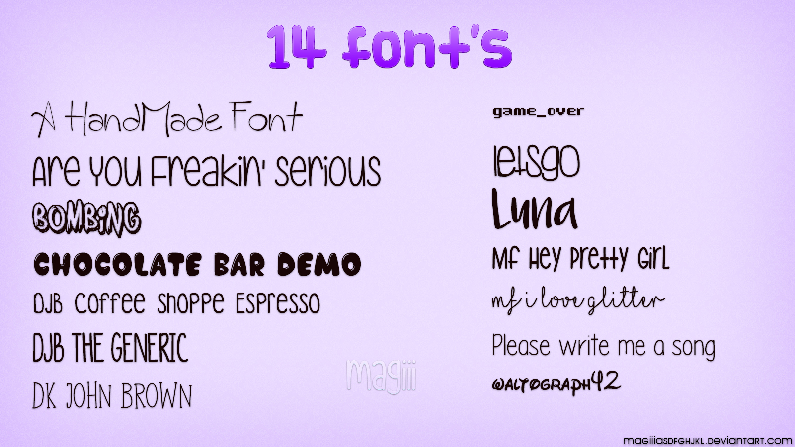 14 Font's by MagiiiAsdfghjkl on DeviantArt