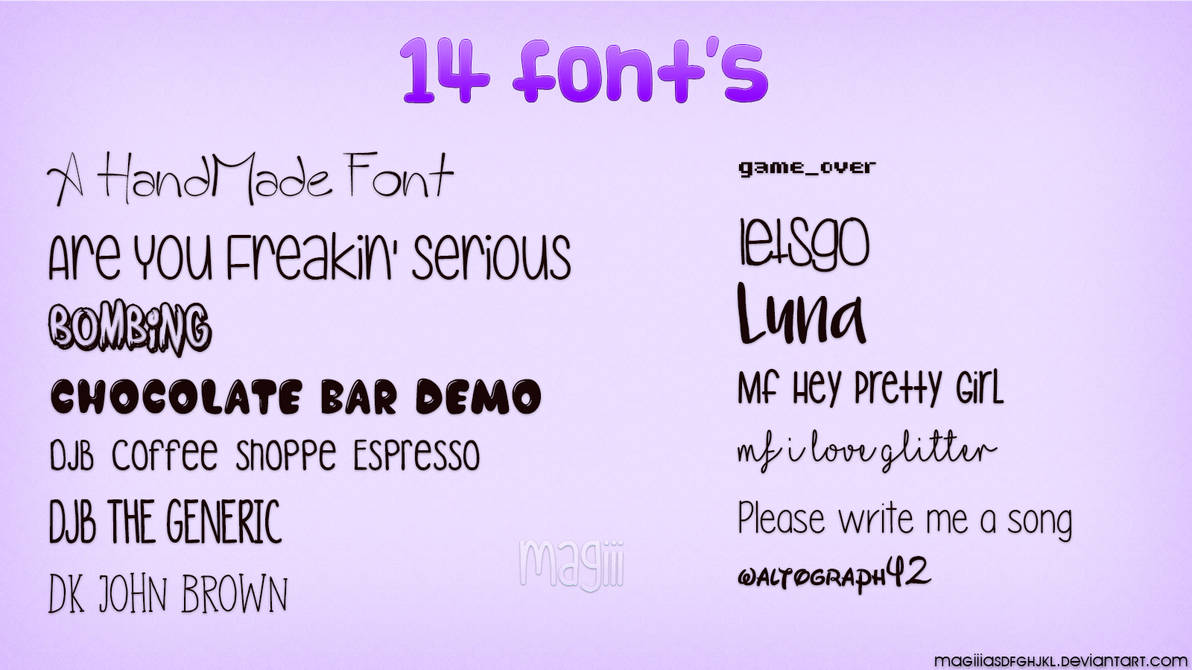 14 Font's by MagiiiAsdfghjkl on DeviantArt