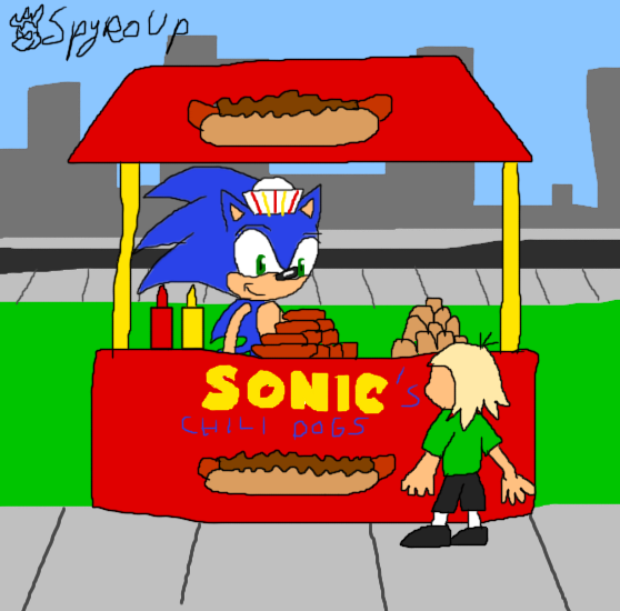 Sonic Working At a Chili Dog Stand by SpyroUp on DeviantArt