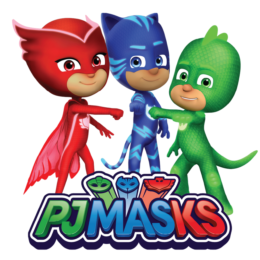 PJ Masks logo with Catboy Owlette and Gekko by TheGothEngine on DeviantArt