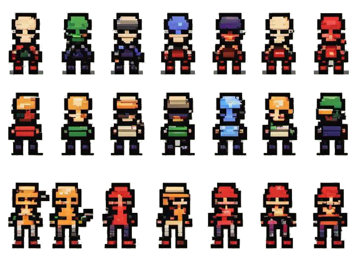 Pixel men, free by FutureRender on DeviantArt