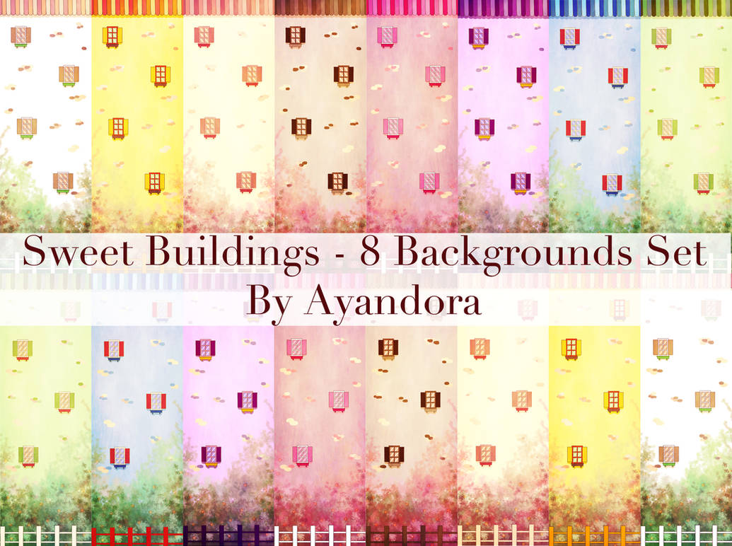 Sweet Buildings - 8 Backgrounds Set by Ayandora on DeviantArt