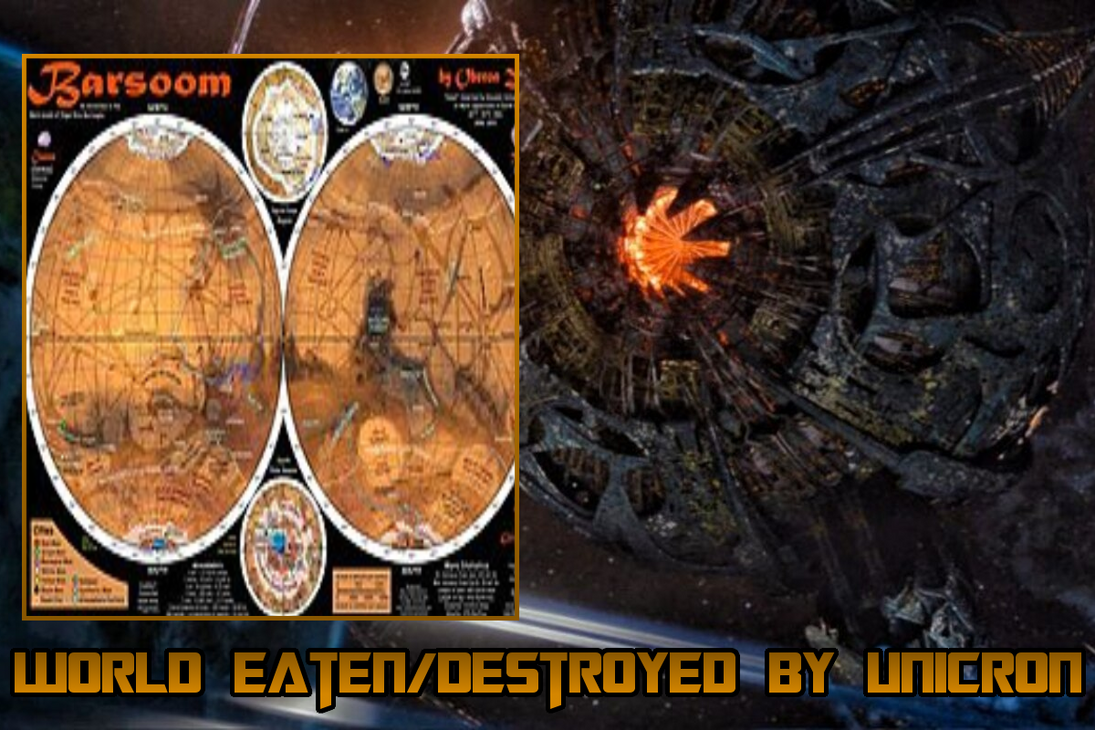 Barsoom munched on by Unicron by GalvaEmperor on DeviantArt