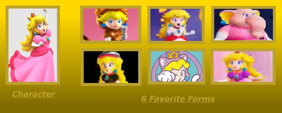 Peach's 6 fav forms by GalvaEmperor on DeviantArt