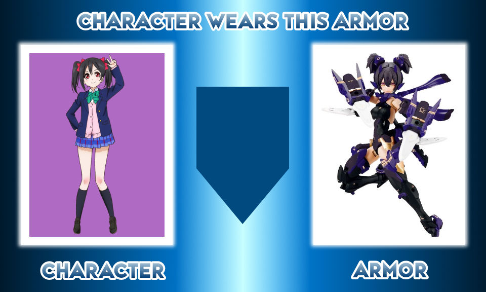 Nico wears the Dark Ninja armor by GalvaEmperor on DeviantArt