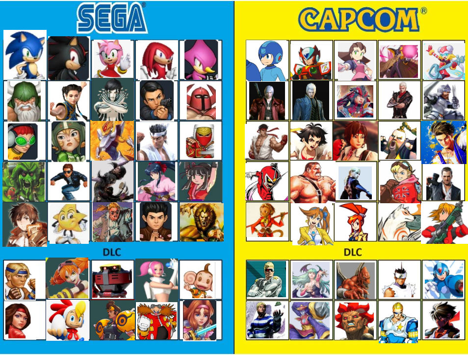 The Sega vs Capcom roster. Because why not? by GalvaEmperor on DeviantArt