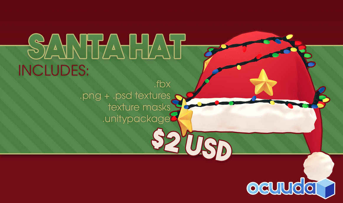 Santa Hat Asset P2U DL (.fbx, unitypackage) by Ocuuda on DeviantArt