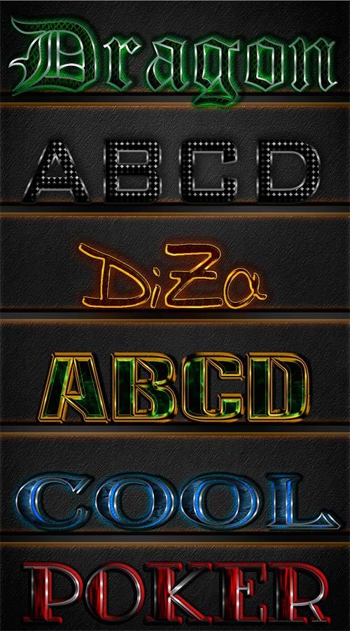 6 Text Photoshop Styles by DiZa-74 on DeviantArt