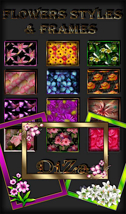 Flowers styles + frames png by DiZa-74 on DeviantArt