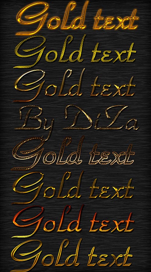 Golden text styles by DiZa-74 on DeviantArt