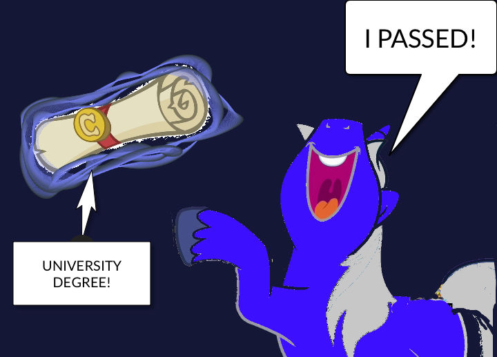 GUESS WHO HAS A DEGREE?! by Equestriasservant on DeviantArt