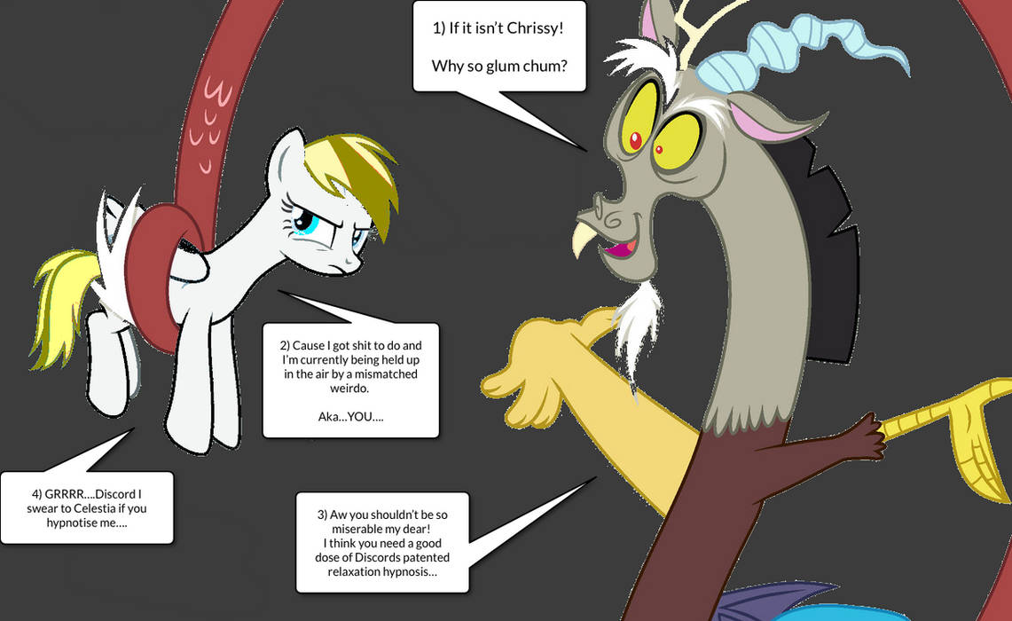 Hanging around with discord by Equestriasservant on DeviantArt