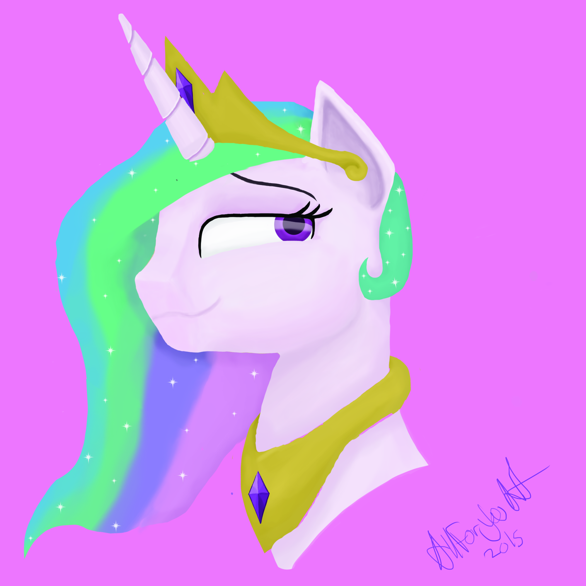 princess Celestia portrait by AllForYouArt on DeviantArt