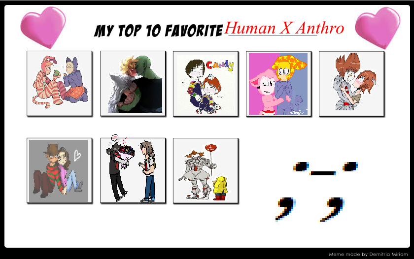 My Top 10 Favorite Human X Anthro by Edithpaint on DeviantArt