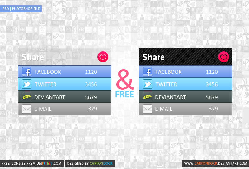 Elegant Share Widget .PSD by UJz on DeviantArt