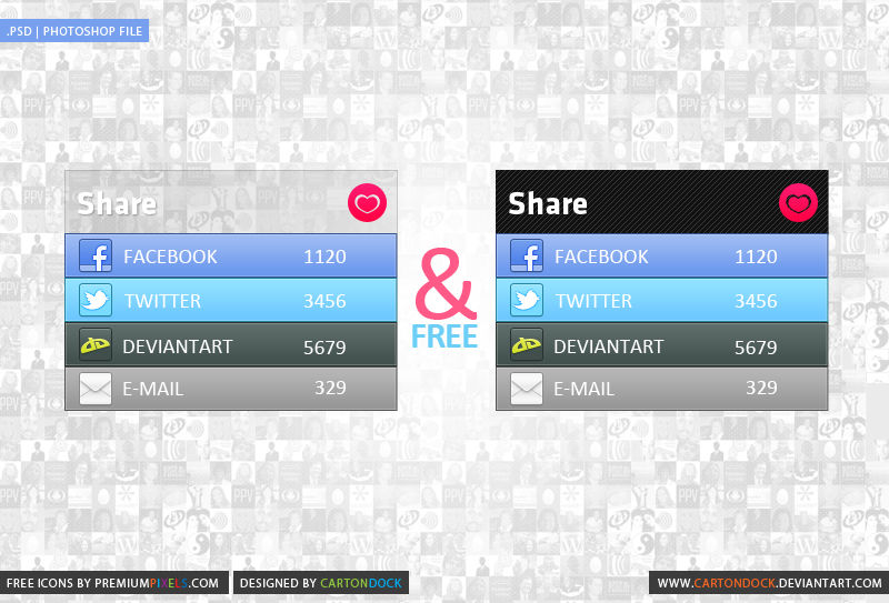 Elegant Share Widget .PSD by UJz on DeviantArt