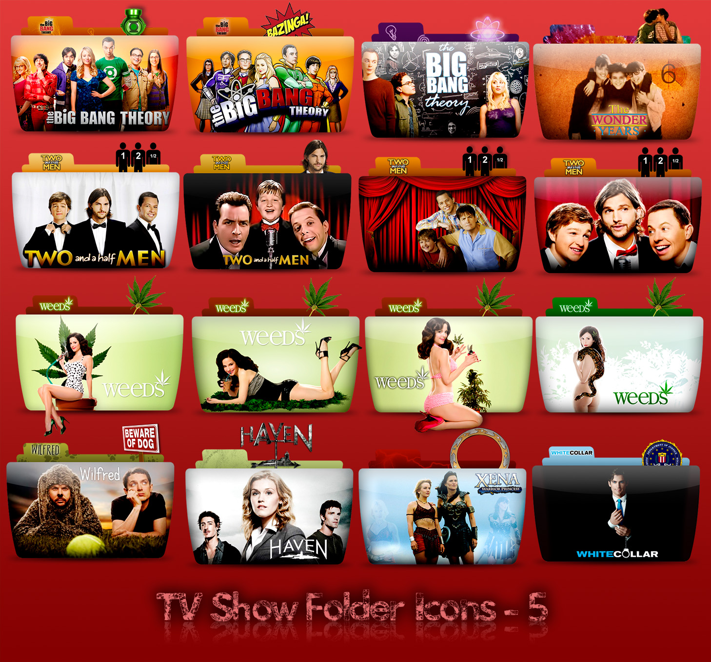 TV Folder Icons ColorFlow . Set 5 by ashtray4241 on DeviantArt