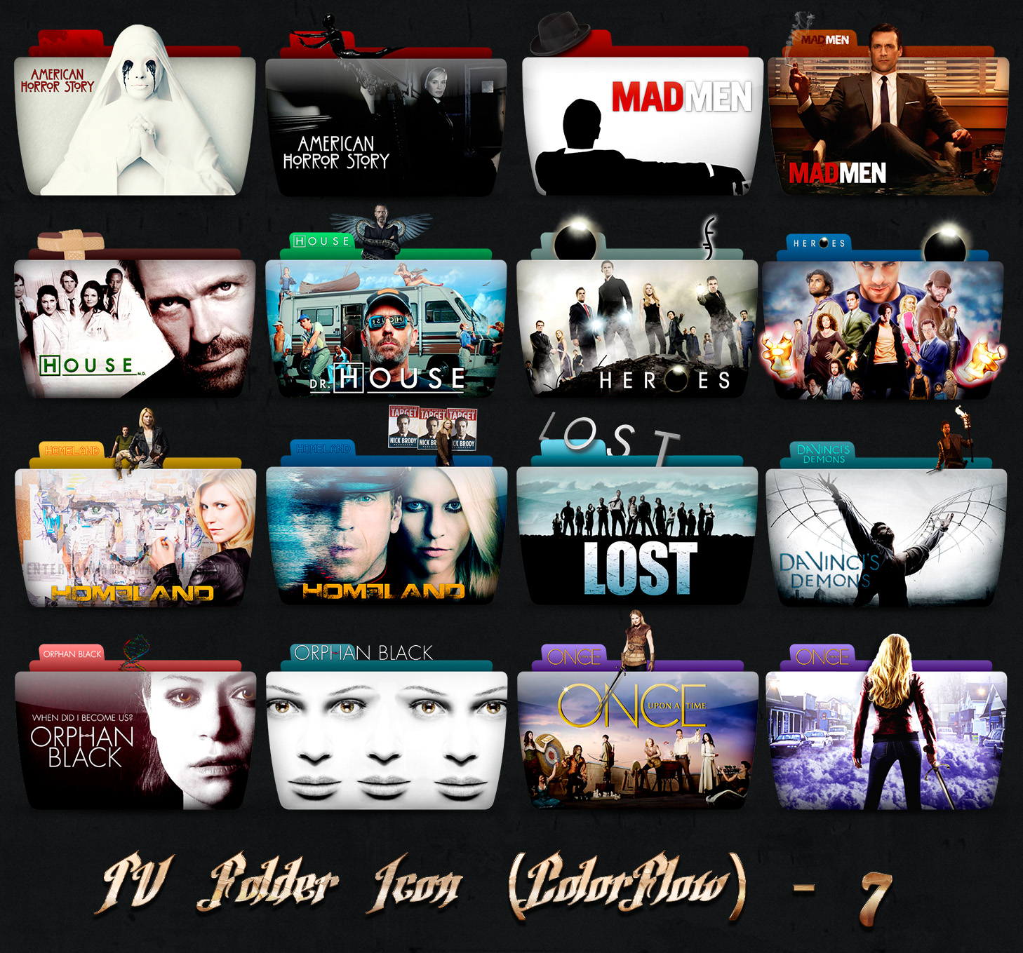 TV Folder Icons ColorFlow . Set 7 by ashtray4241 on DeviantArt