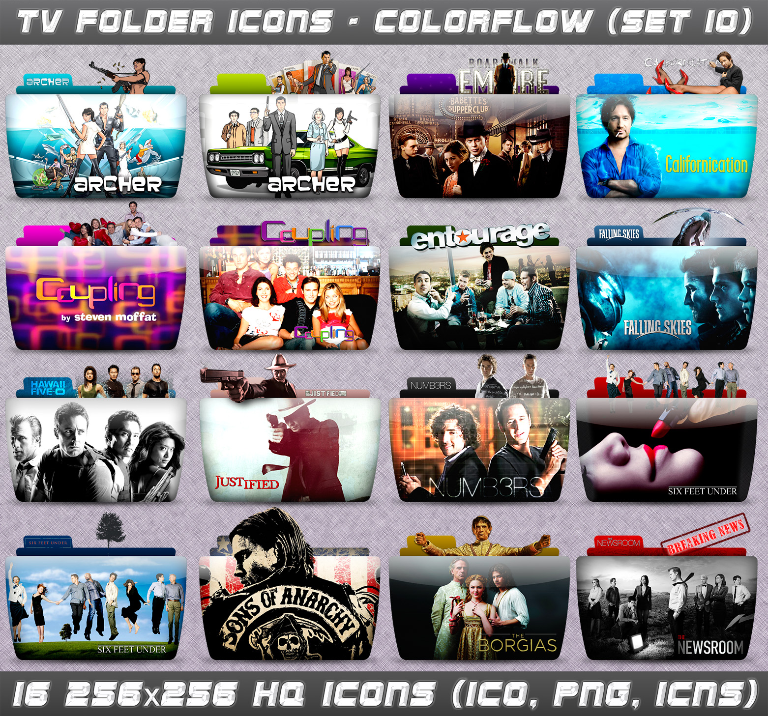 TV Folder Icons ColorFlow . Set 10 by ashtray4241 on DeviantArt