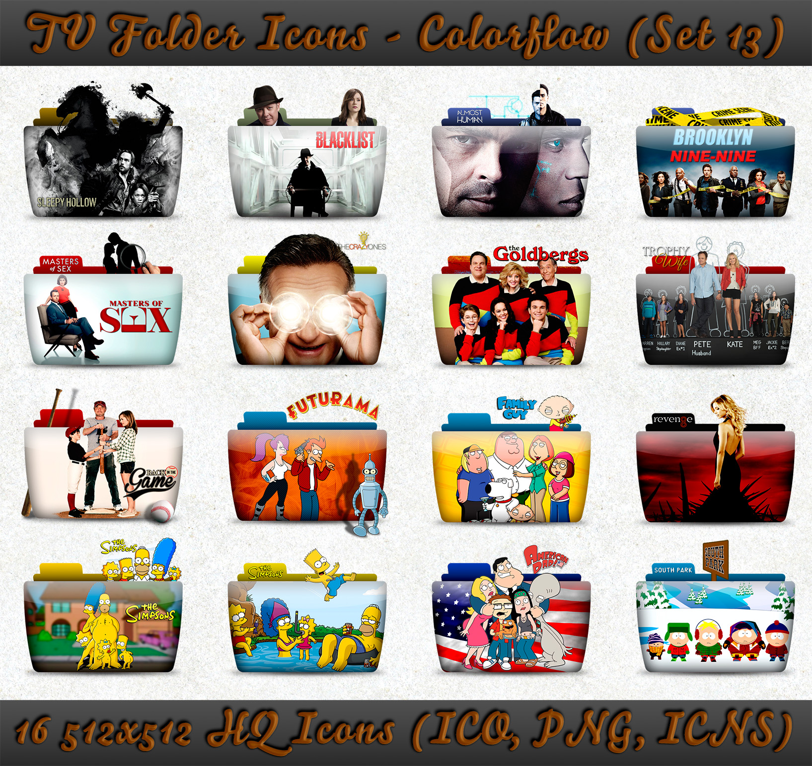 TV Folder Icons ColorFlow . Set 13 by ashtray4241 on DeviantArt