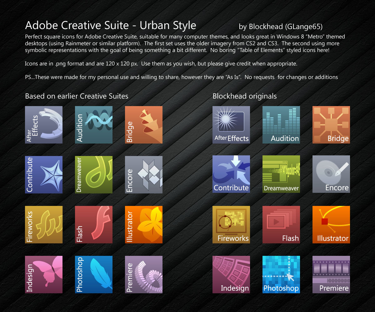 Adobe Creative Suite Icons by glange65 on DeviantArt