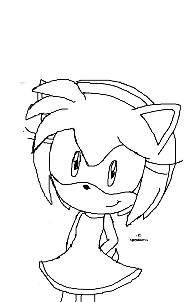 Amy rose outline by spgzbow55 on DeviantArt